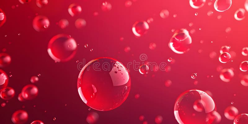 Abstract Red Bubbles Floating Minimalist Background Stock Illustration ...