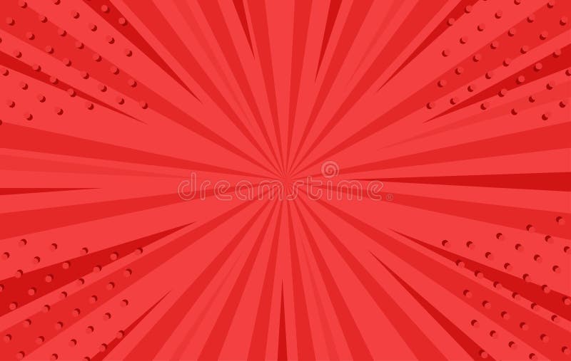 Red Comic-style Radial Burst Background with Halftone Dots. Stock Illustration - Illustration of ...