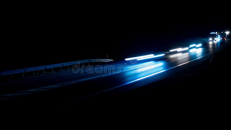 Abstract Red Car Lights at Night. Long Exposure Stock Image - Image of ...