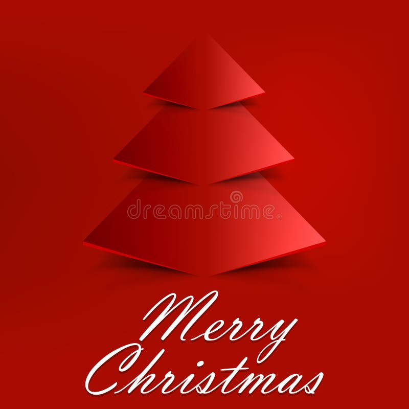 Abstract Red Christmas Tree on Red Background Stock Vector ...