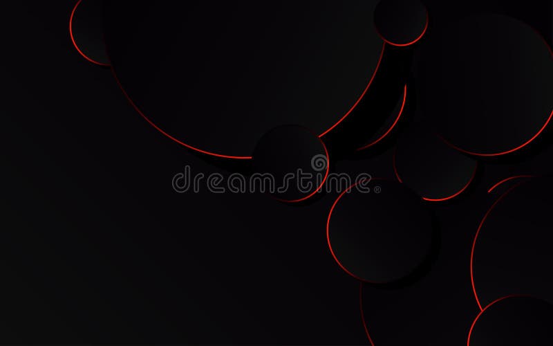 Abstract Red Circle on Black Background Technology Stock Vector ...