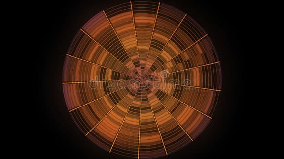 Abstract Red Circle Devided into Sectors Rotating and Shimmer Endlessly ...