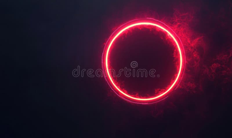 Mysterious Red Glowing Circle on Dark Background Stock Photo - Image of ...
