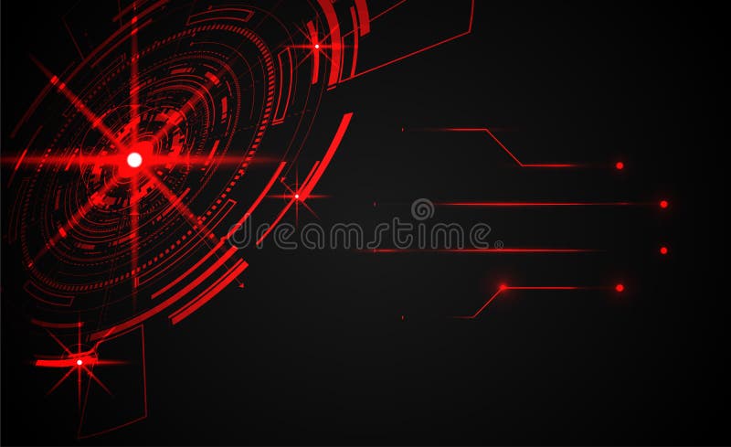 Abstract Red Circle Technology Background on Hi Tech Future Dar Stock ...