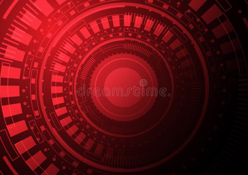 Abstract Red Circle Technology Template Vector Illustration Stock ...