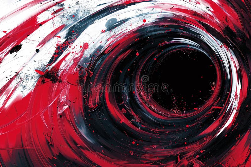 Abstract Red Circular Design with Splashes. Generative AI. Stock ...