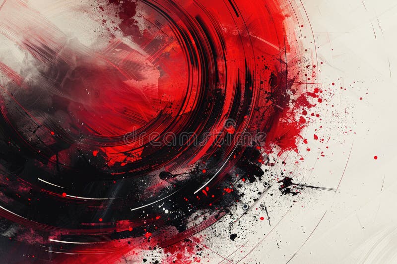 Abstract Red Circular Design with Splashes. Generative AI. Stock ...