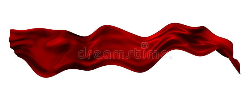 Abstract Red Cloth Falling. Satin Fabric Flying in the Wind Stock ...