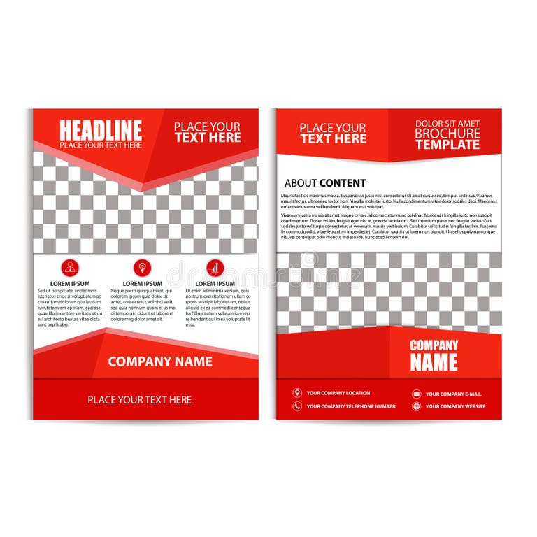 Abstract Red Color Flyer Design Template Stock Vector - Illustration of ...