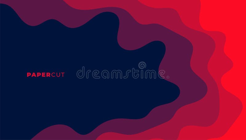 Abstract Red Color Papercut Style Background Design Stock Vector ...