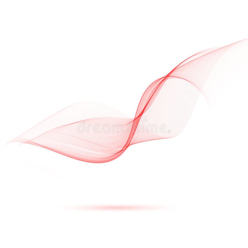 Abstract Red Color Wave Design Element. Vector Background with Curves ...