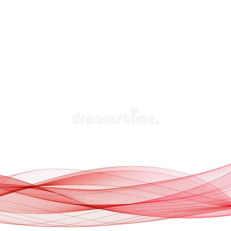 Abstract Red Color Wave Design Element. Vector Background with Curves ...