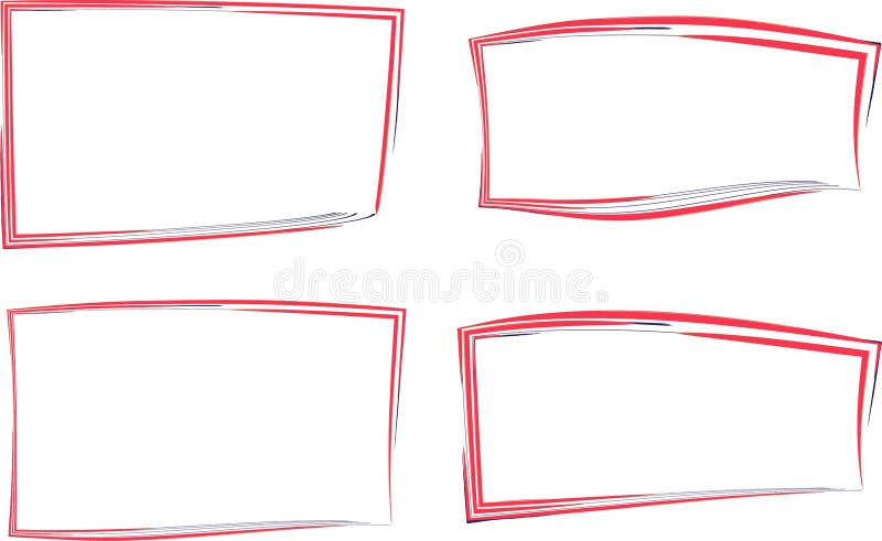 Abstract Red Colorful Curve Geometric Frames Banners Set Stock ...