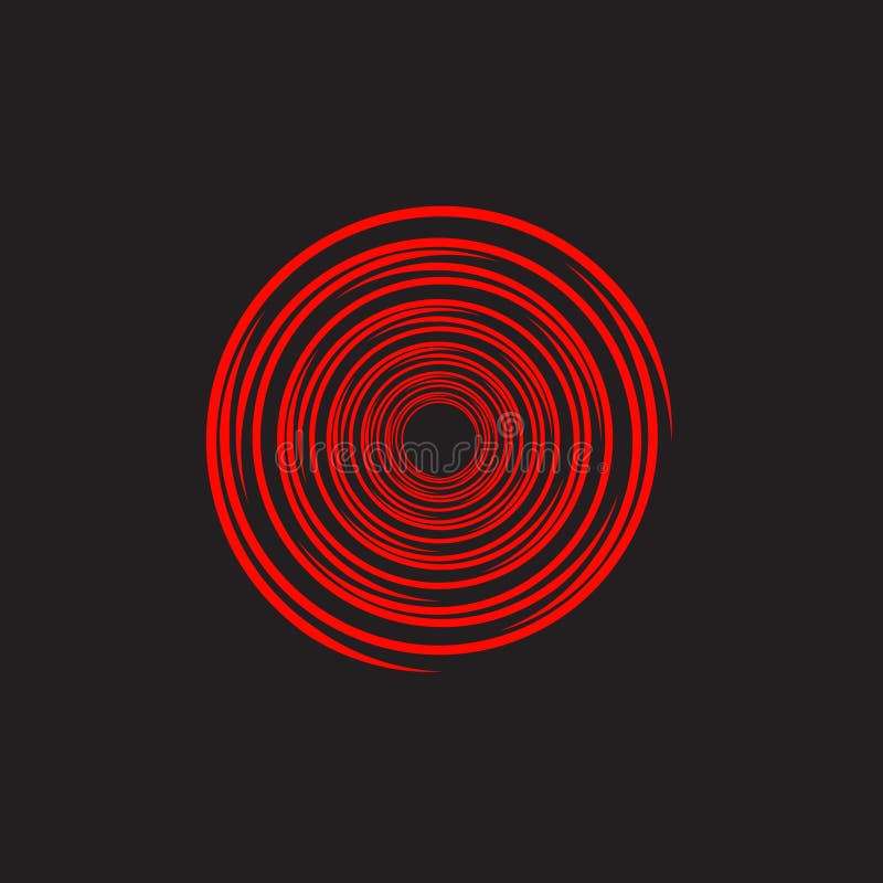 Abstract Red Concentric Spiral Vortex Pattern Stock Vector ...
