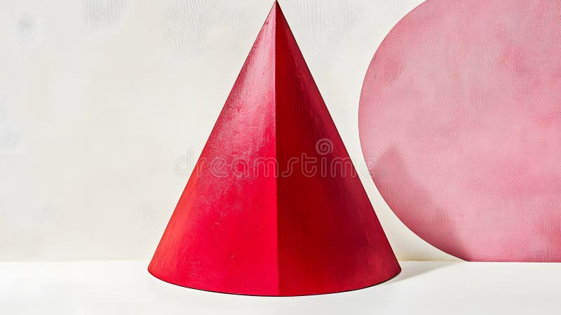 Abstract Red Cone Geometric Shape Minimalist Stock Photo Stock ...