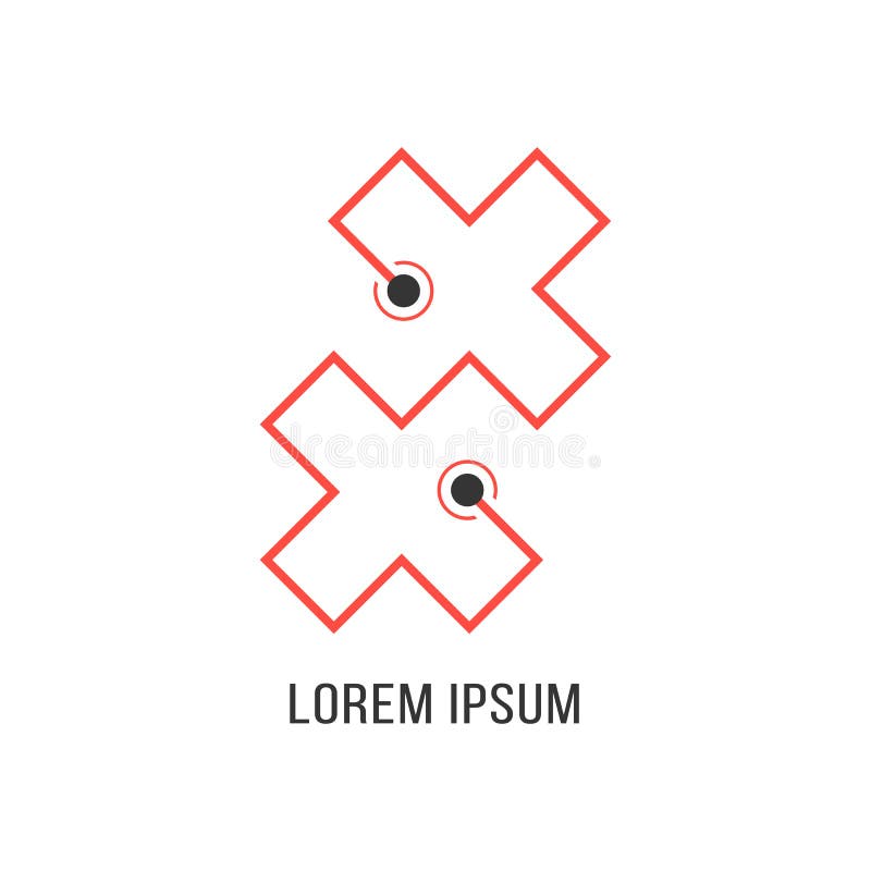 Abstract red cross icon stock vector. Illustration of corporate - 96200170