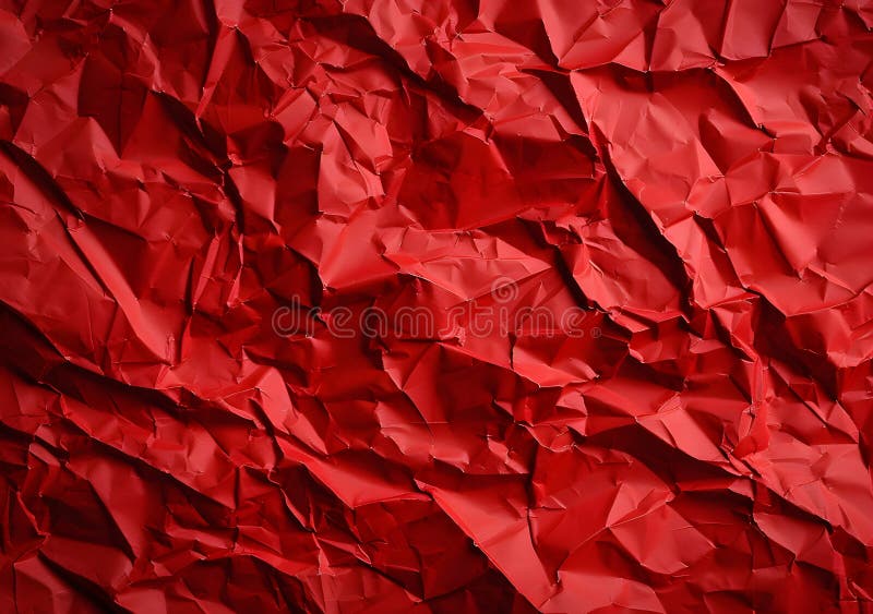 Abstract Red Crumpled Paper Texture Background Stock Illustration ...