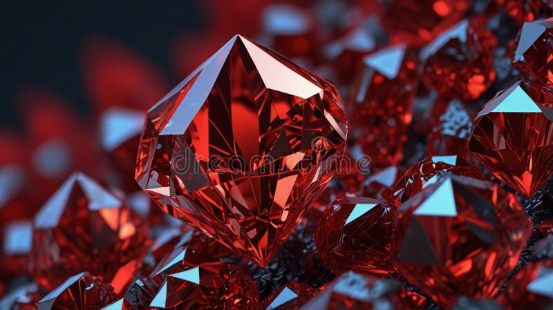 Abstract Red Crystal Background. 3d Rendering, 3d Illustration Stock ...