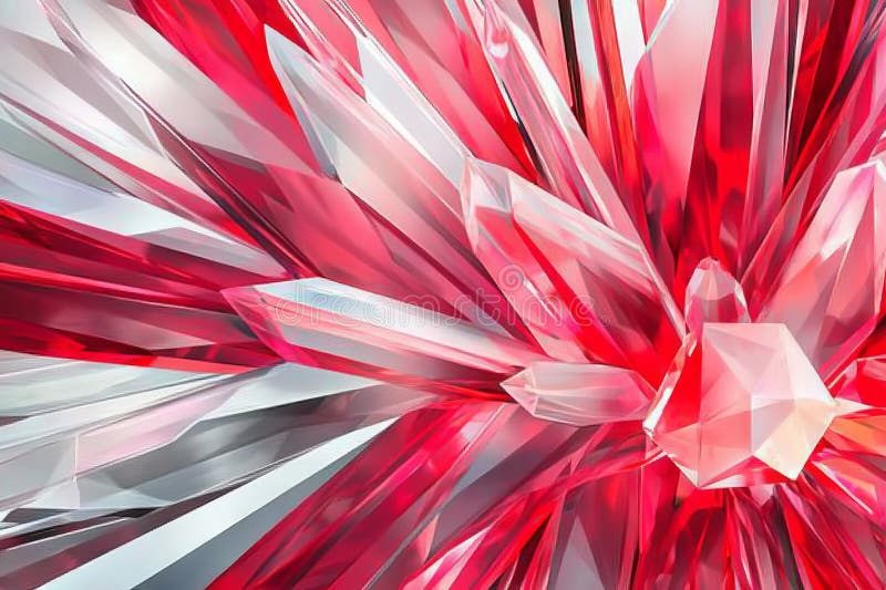 An Abstract Red Crystal Background, Illustrated in 3D. Stock Red ...