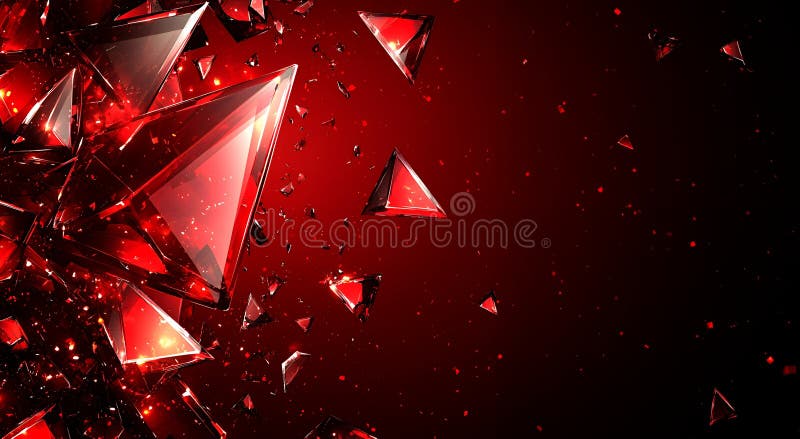 Abstract Red Crystal Shard Explosion Background Stock Illustration ...