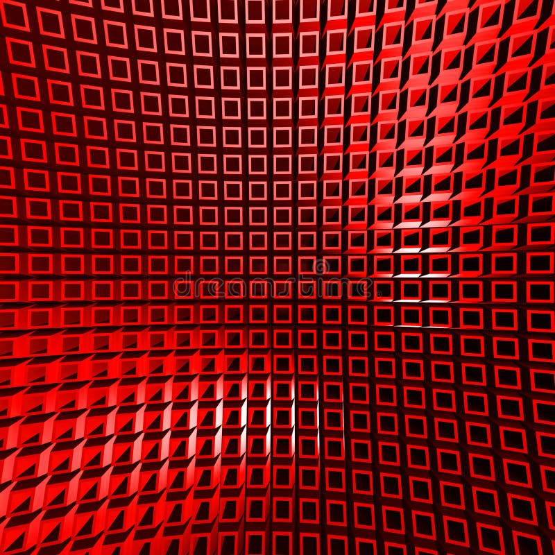 Abstract Red Cube Blocks Wall Background Stock Illustration ...