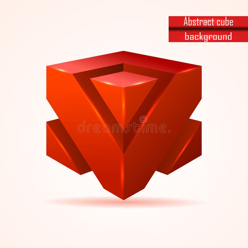 Abstract red cube vector stock vector. Illustration of eps10 - 33924521