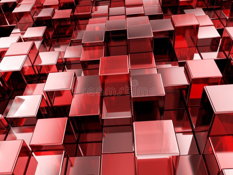 Abstract Red Cubes Background Stock Illustration - Illustration of ...