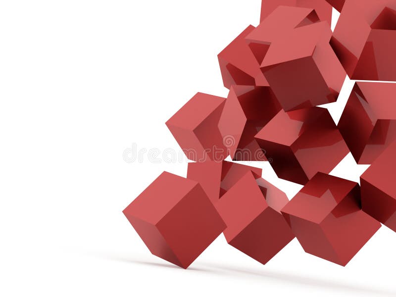 Red Cubes Concept Rendered Stock Illustrations – 287 Red Cubes Concept ...