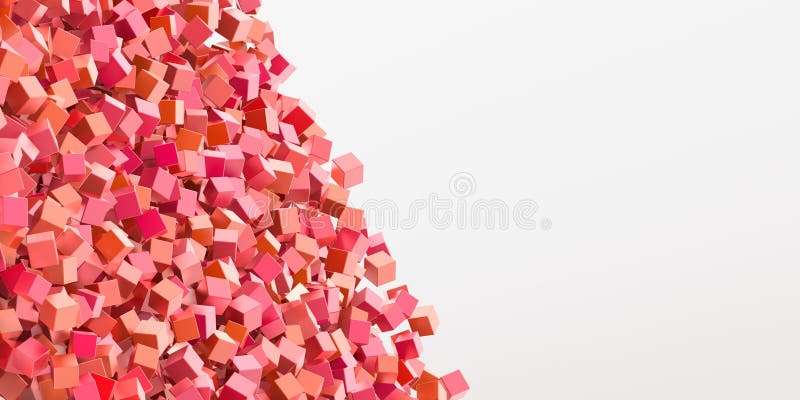 Abstract Red Cubes Three Dimensional Background Stock Illustration ...