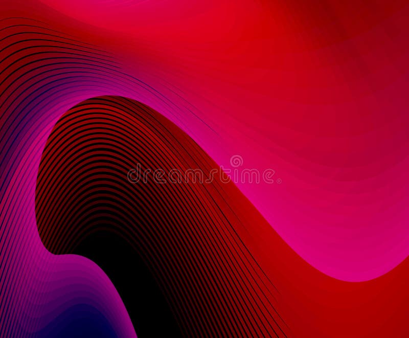 Abstract Red Curvy Lines Background Stock Illustration - Illustration ...