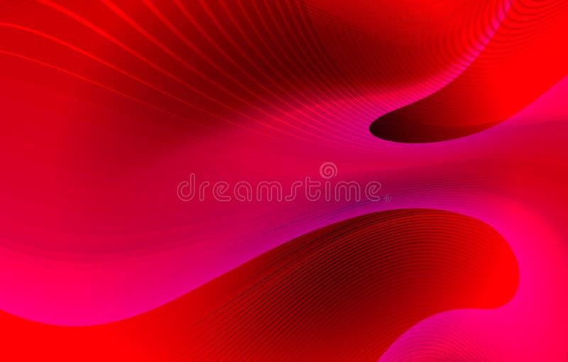 Abstract Red Curvy Lines Background Stock Illustration - Illustration ...