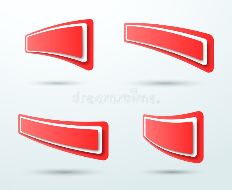 Abstract Red 3d Text Box Templates 4 Set Vector Stock Vector ...