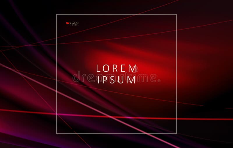 Abstract Red Dark Wavy Design with Thin Thin Light Lines and Frame ...