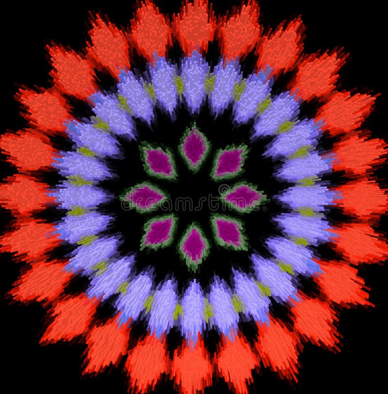 Abstract Red Diamond Radial Pattern, Black Background Stock ...