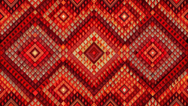 Abstract Red Diamond Tapestry: a Geometric Symphony of Color and Form ...