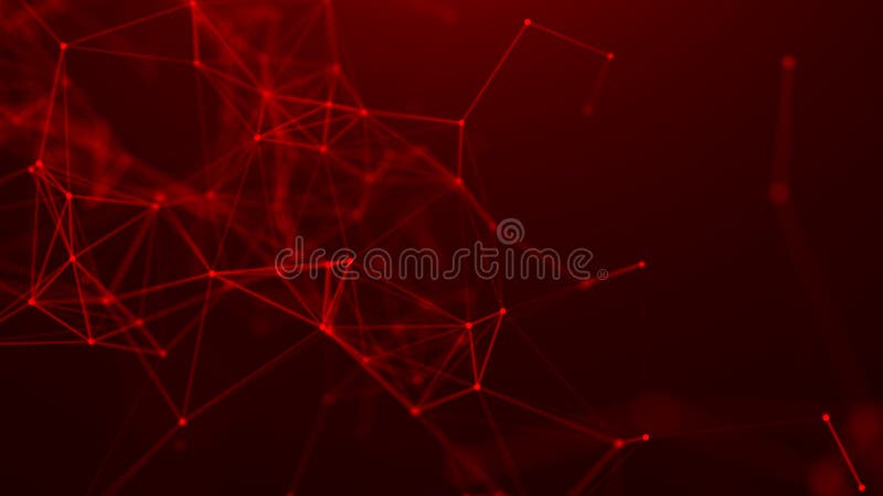 Abstract Red Digital Background. Big Data Visualization. Science ...