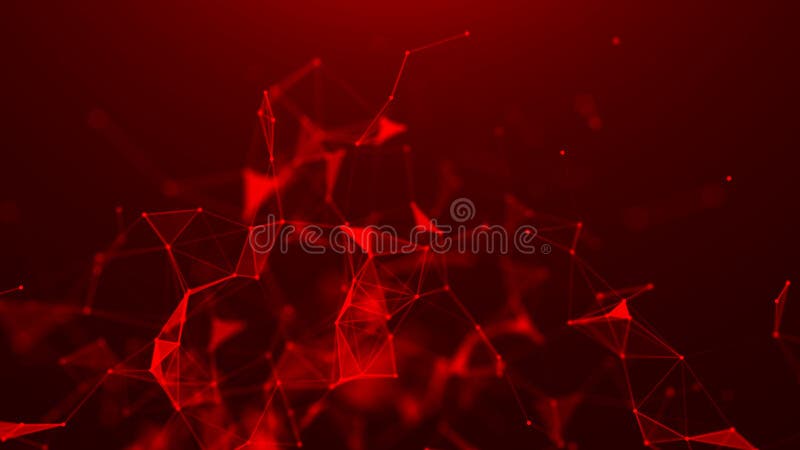 Abstract Red Digital Background. Big Data Visualization. Science ...
