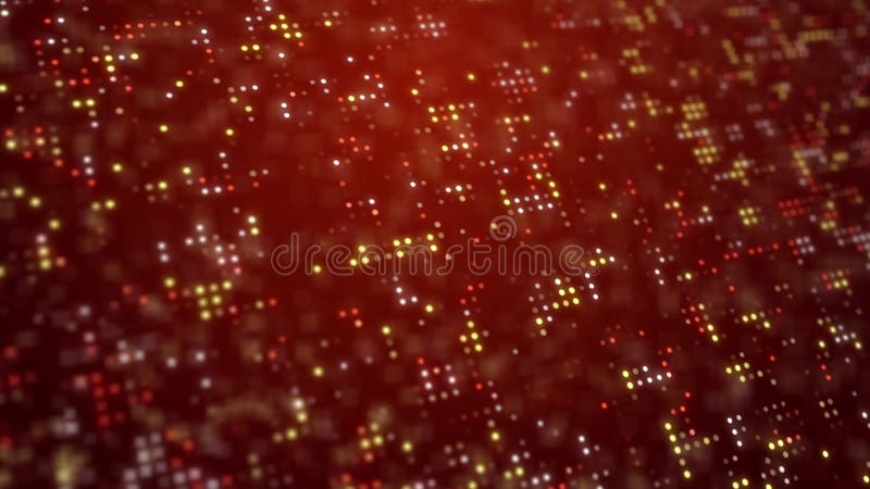 Abstract Red Digital Background with Twinkling Dots. Looped Motion ...