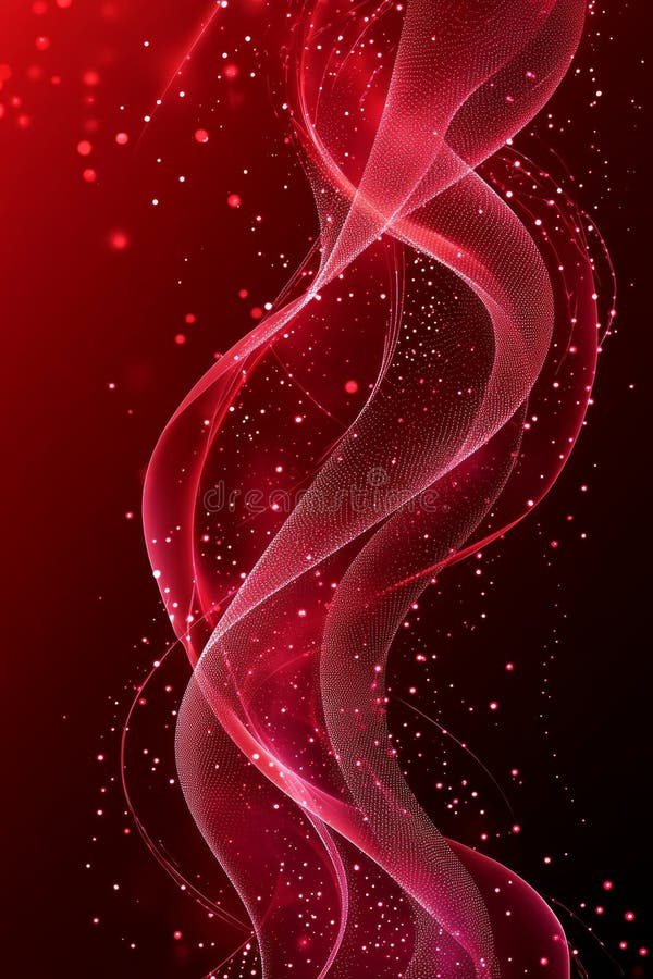 Abstract Red Digital Flame on Technology Background with Connected Dots ...