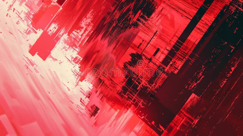 Abstract Red Digital Glitch Background with Distorted Pixels and ...