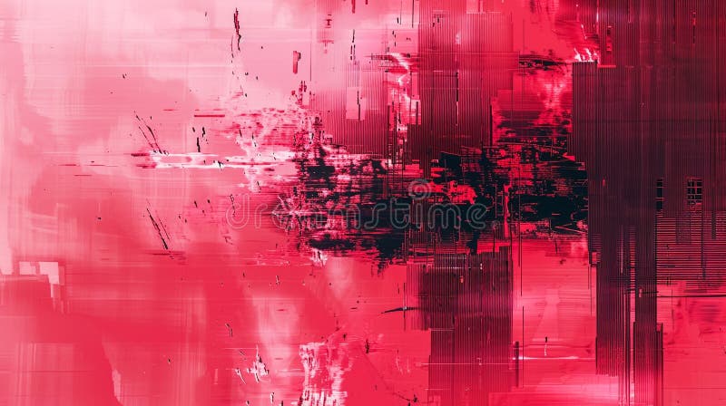 Abstract Red Digital Glitch Background with Distorted Pixels and ...