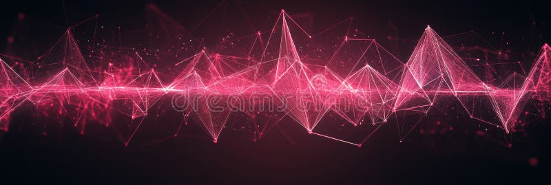 Abstract Red Digital Pulse on Technology Background, Vital Signs, Lines ...