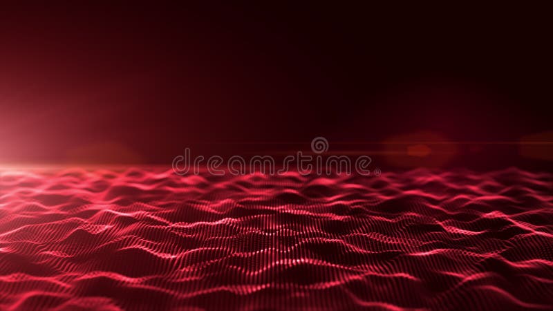 Abstract Red Digital Waves with Light Flare Stock Footage - Video of ...