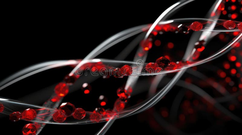 Abstract Red DNA Molecule Structure Background. Biochemistry, Genetics ...