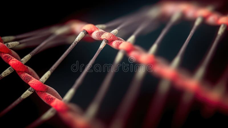 Abstract Red DNA Molecule Structure Background. Biochemistry, Genetics ...