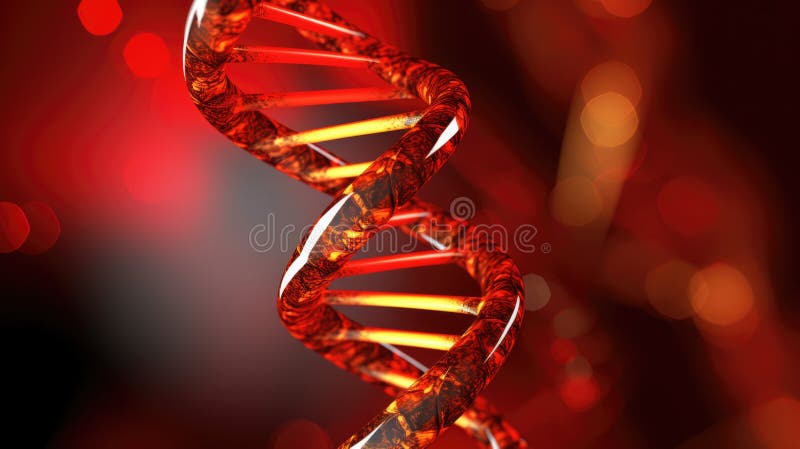Abstract Red DNA Molecule Structure Background. Biochemistry, Genetics ...