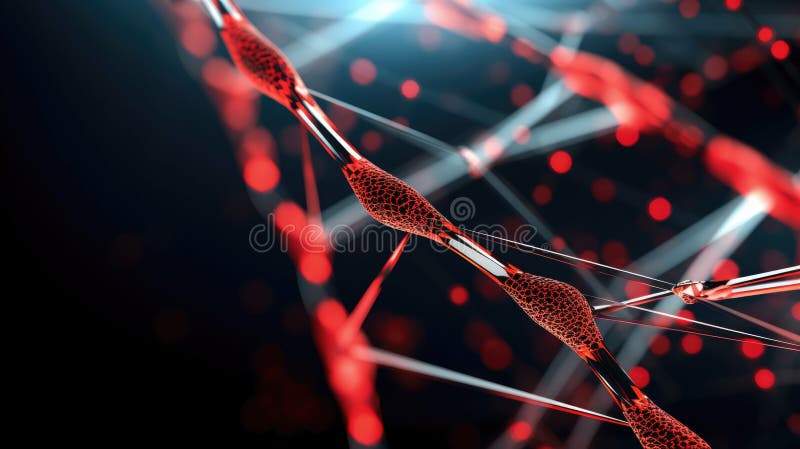 Abstract Red DNA Molecule Structure Background. Biochemistry, Genetics ...