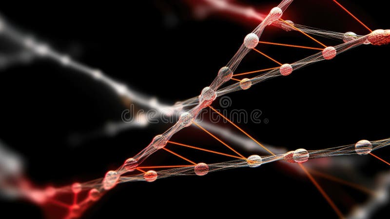 Abstract Red DNA Molecule Structure Background. Biochemistry, Genetics ...