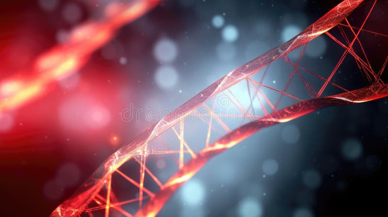 Abstract Red DNA Molecule Structure Background. Biochemistry, Genetics ...