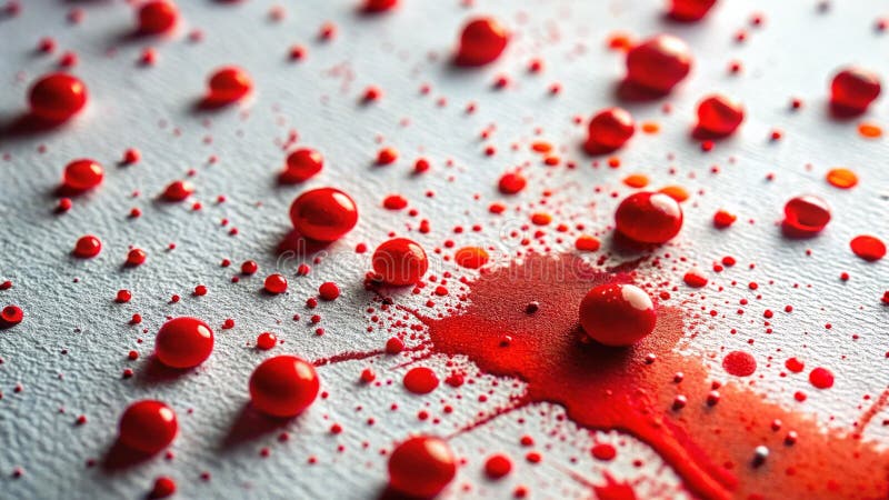 Abstract Red Dot Paint Splatter on White Paper Texture a Closeup Macro ...
